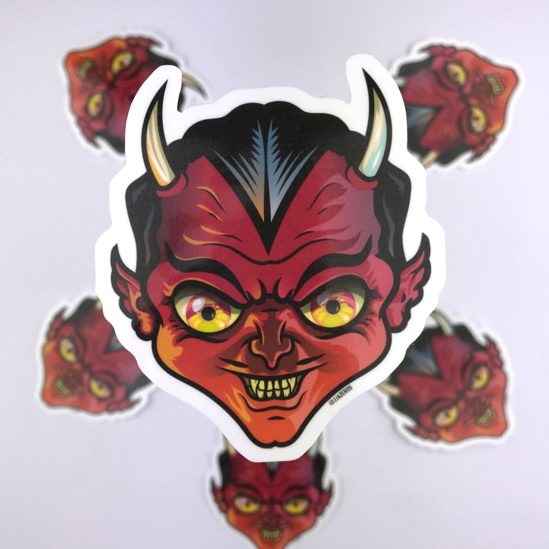 Cute Devil Vinyl Sticker, Satan Lucifer Sticker, Halloween Sticker ...