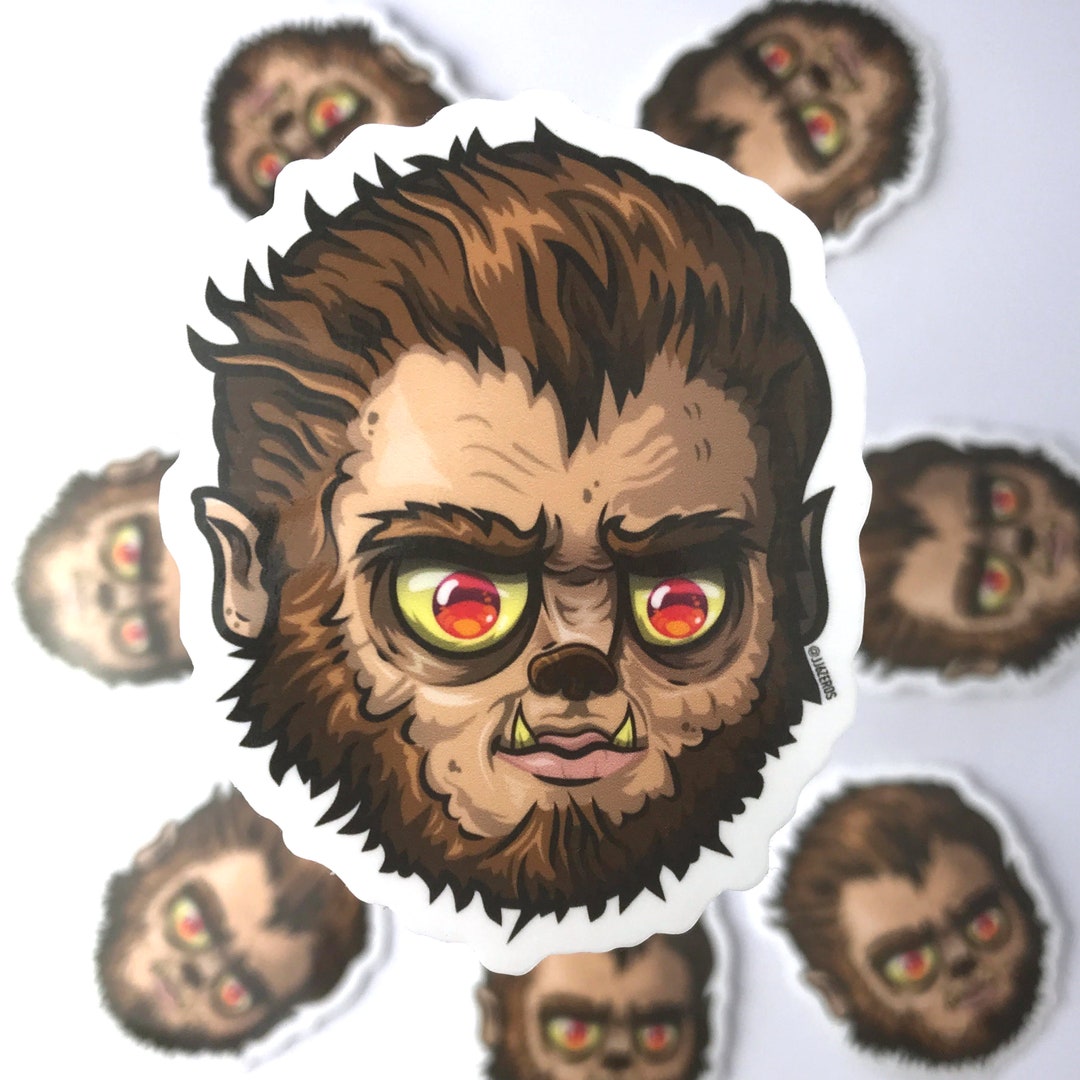 Cute Werewolf Vinyl Sticker, Halloween Sticker, Wolfboy Gloss Sticker ...