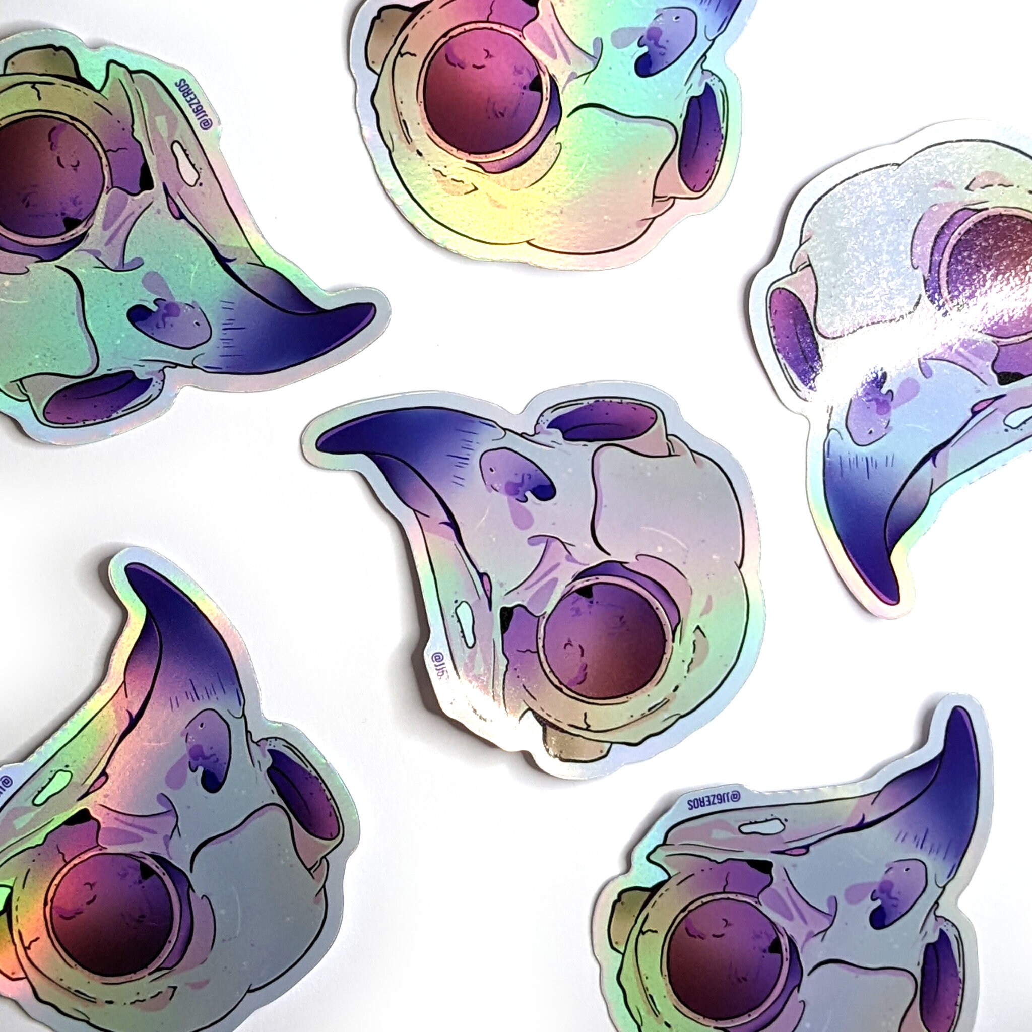 Holo Bird Skull Vinyl Sticker Animal Skull Sticker Skull - Etsy