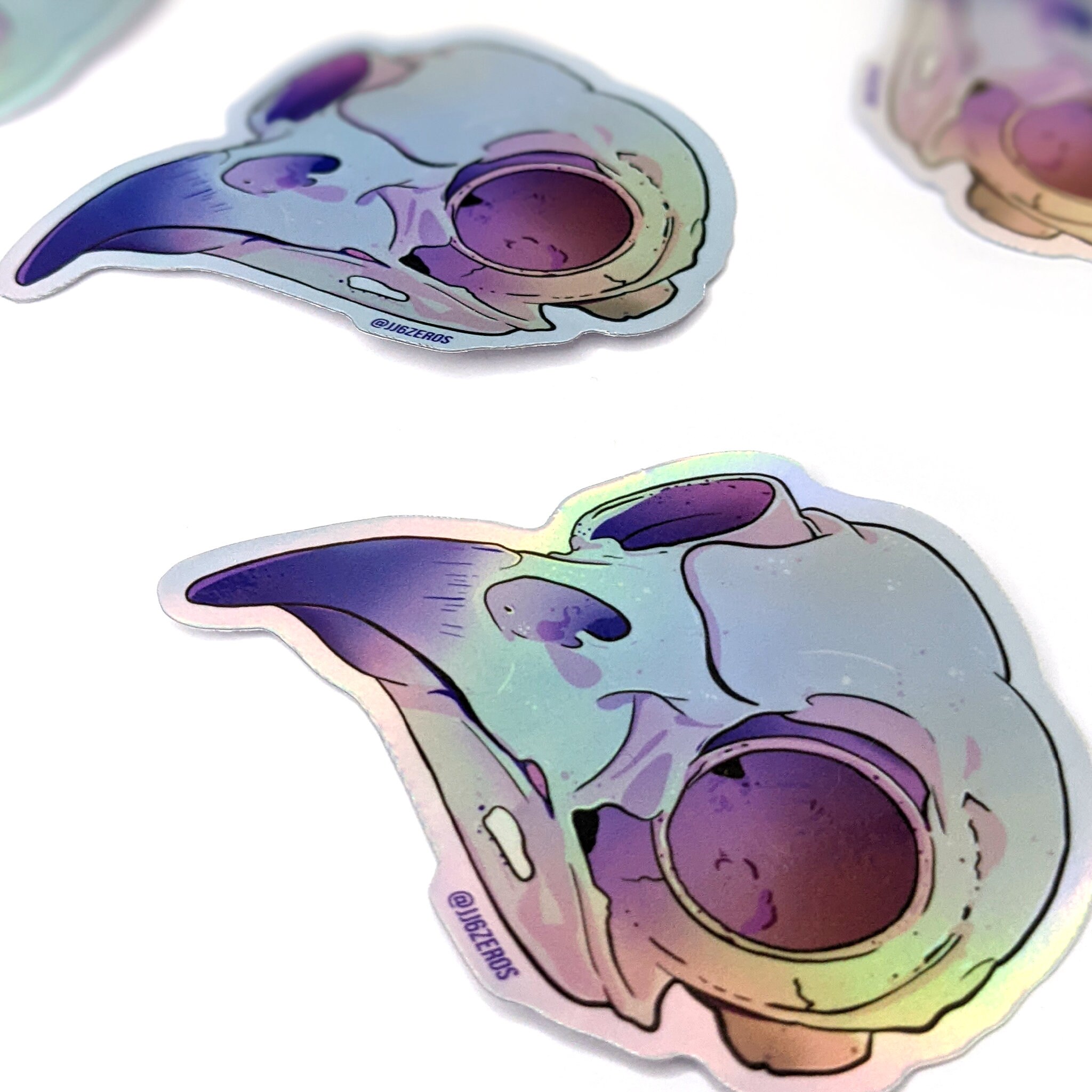 Holo Bird Skull Vinyl Sticker Animal Skull Sticker Skull - Etsy