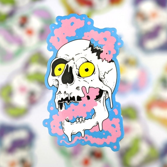 POSCA Skull Vinyl Sticker Colourful Skull Sticker Gloss - Etsy