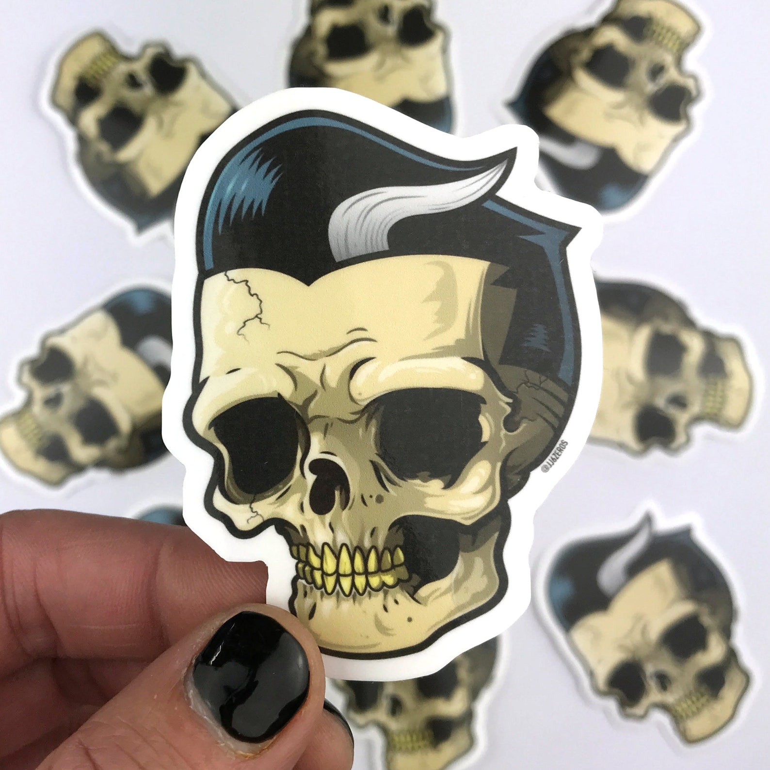 Cute Skull Vinyl Sticker Halloween Sticker Skull Gloss - Etsy Australia