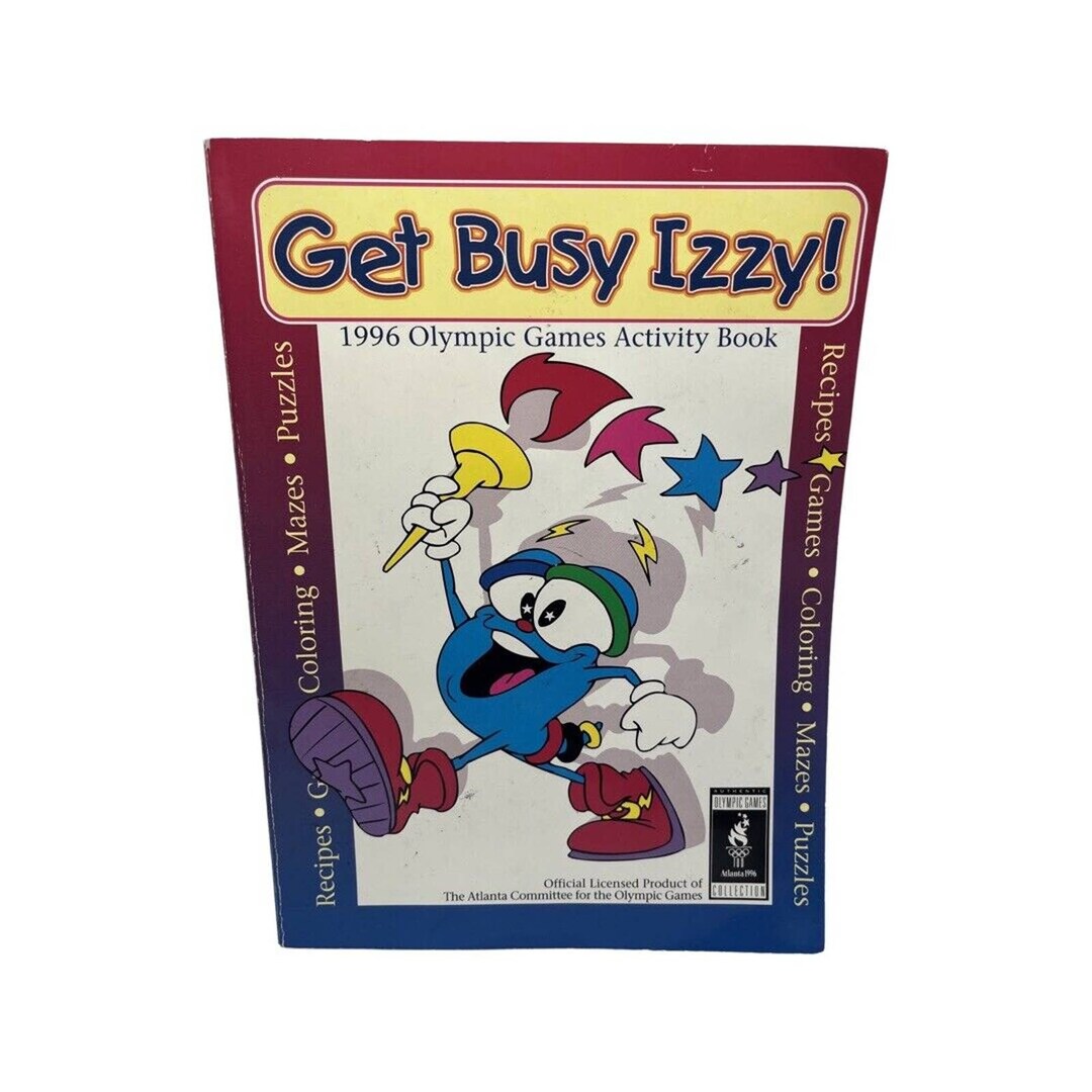 GET BUSY IZZY 1996 Atlanta Olympic Games Activity Book Puzzles Coloring ...