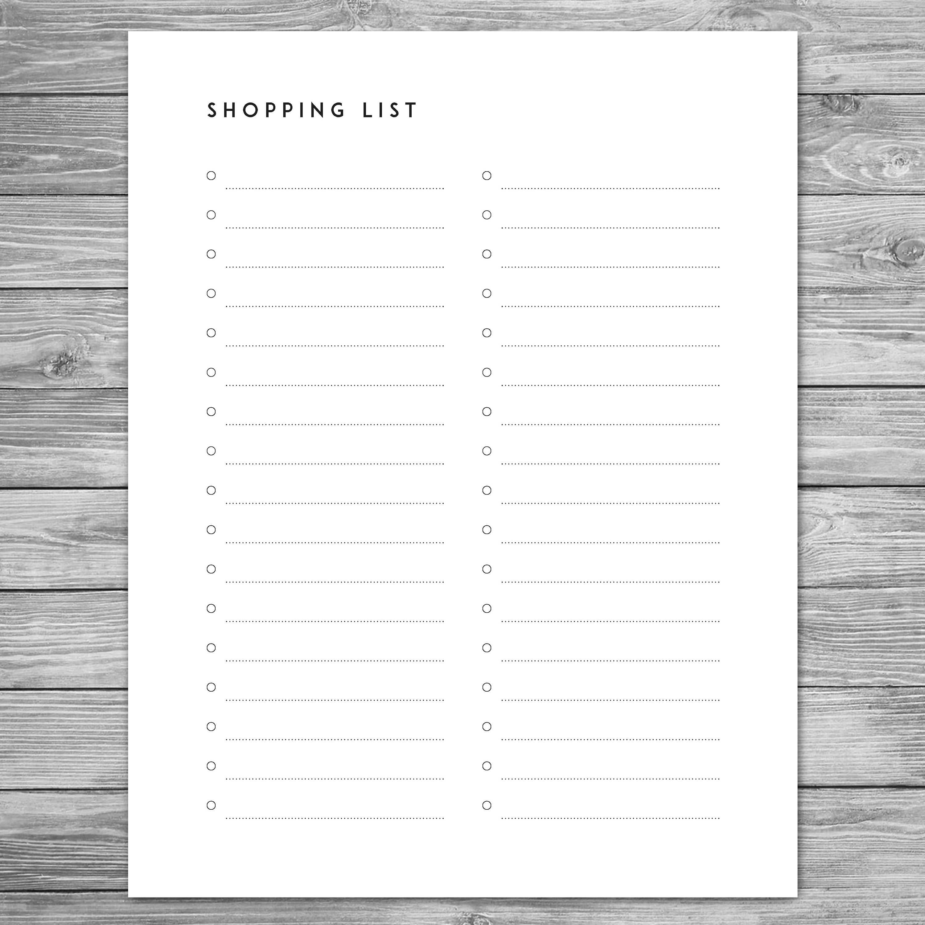 Shopping List Printable Shopping List Printable