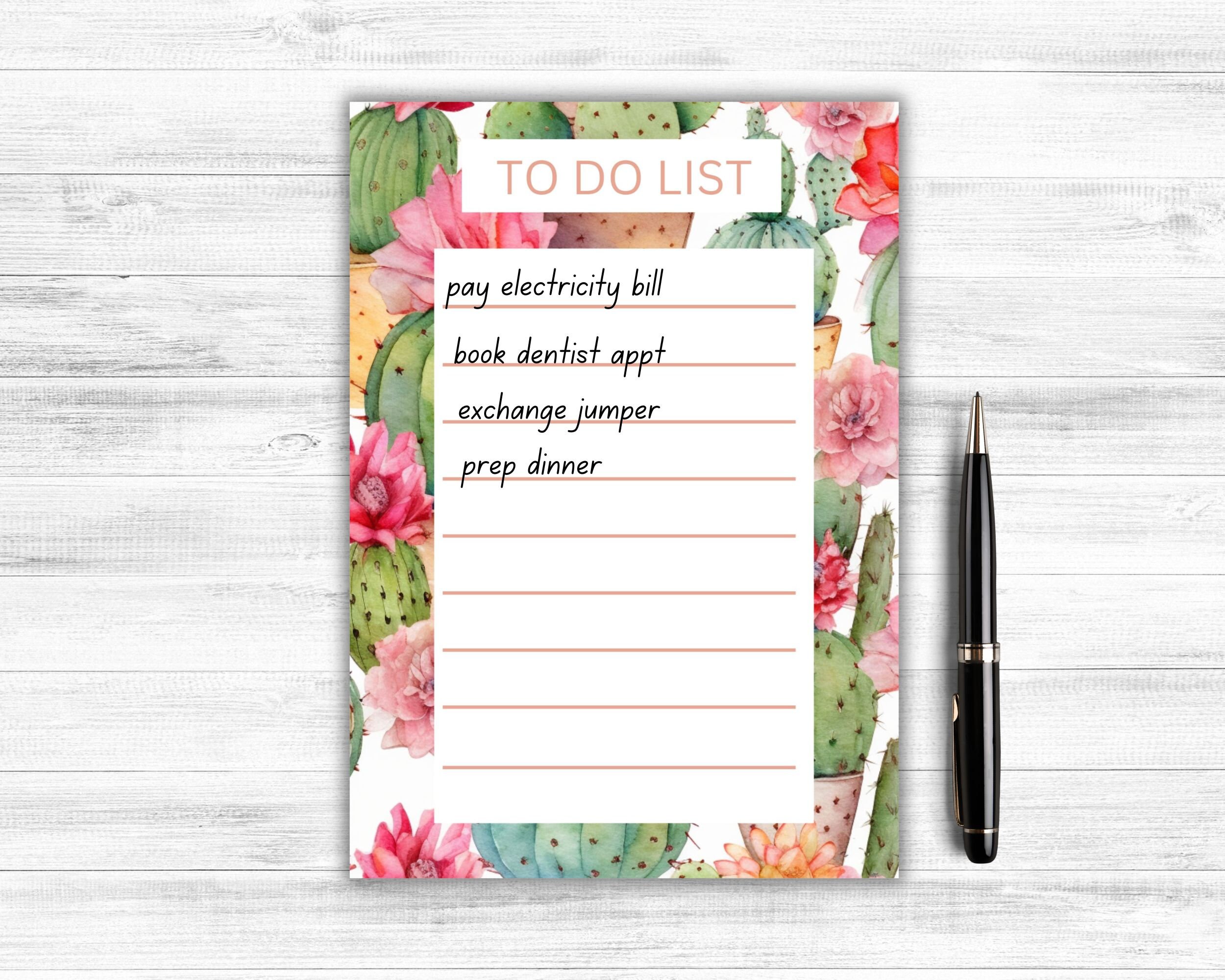 Printable Cactus to Do List, Printable PDF, Instant Download, A4 to Do ...