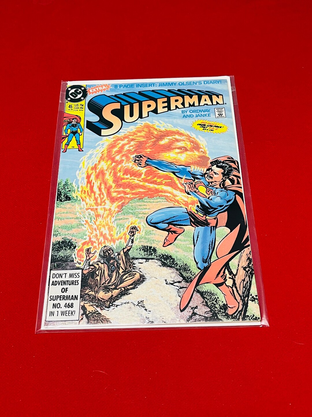 Superman Vol 2 45 July 1990s Special Insert Jimmy Olsens Diary Vintage ...