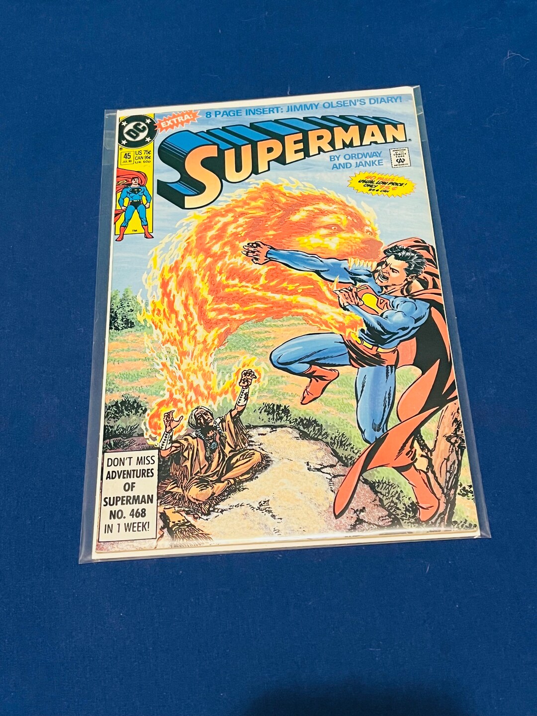 Superman Vol 2 45 July 1990s Special Insert Jimmy Olsens Diary Vintage ...