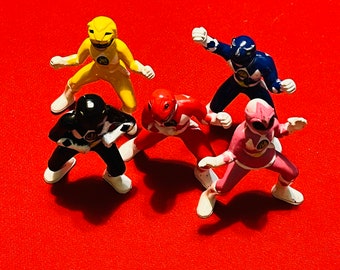 Vintage 4 Power Rangers Mini 4 Action Figures Lot Red,blue,yellow,and ...