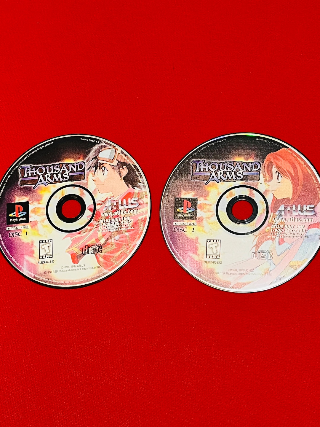 1998 RPG Thousand Arms Rare! HTF Original Playstation(ps1) Rpg 2 Disc ...