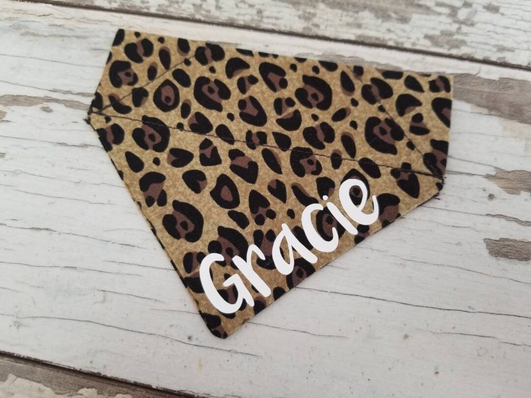 Personalized Leopard Print Dog Bandana: Over-the-collar Pet Scarf - Etsy