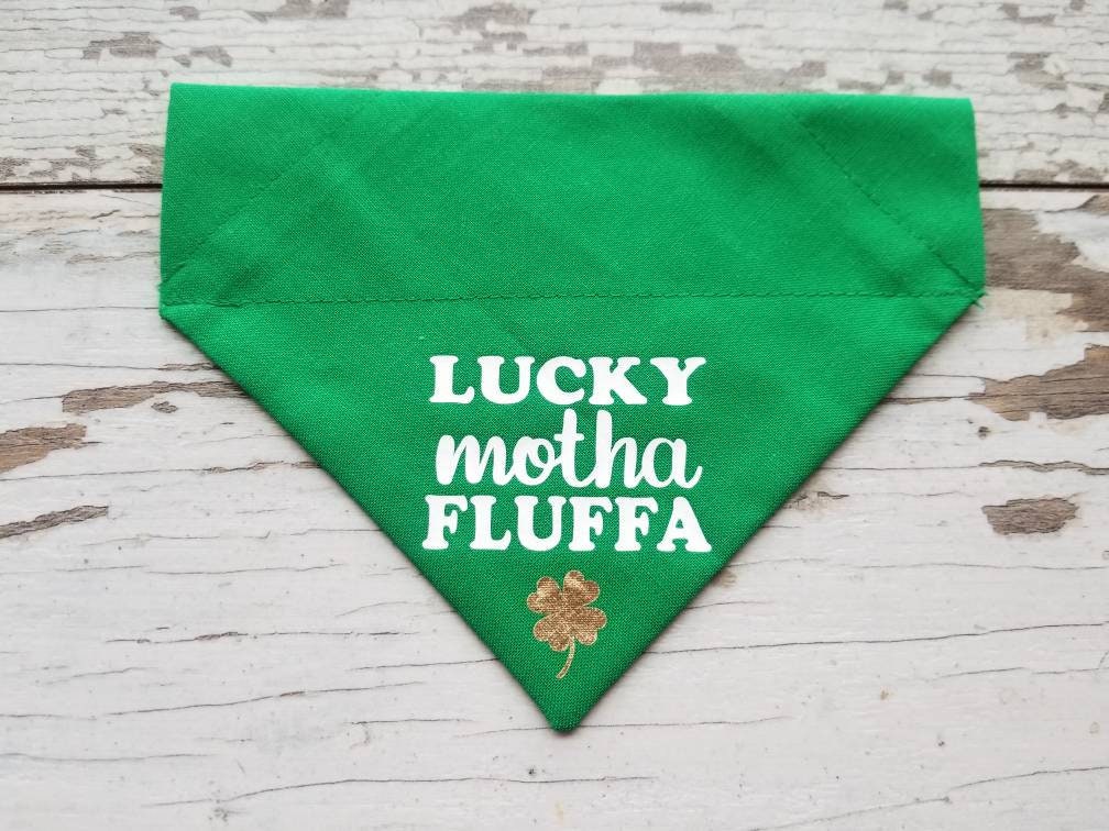 Lucky Motha Fluffa Dog Bandana Slides on Over the Collar Dog - Etsy