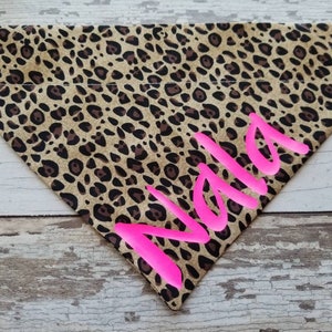 Personalized Leopard Print Dog Bandana: Over-the-collar Pet Scarf - Etsy
