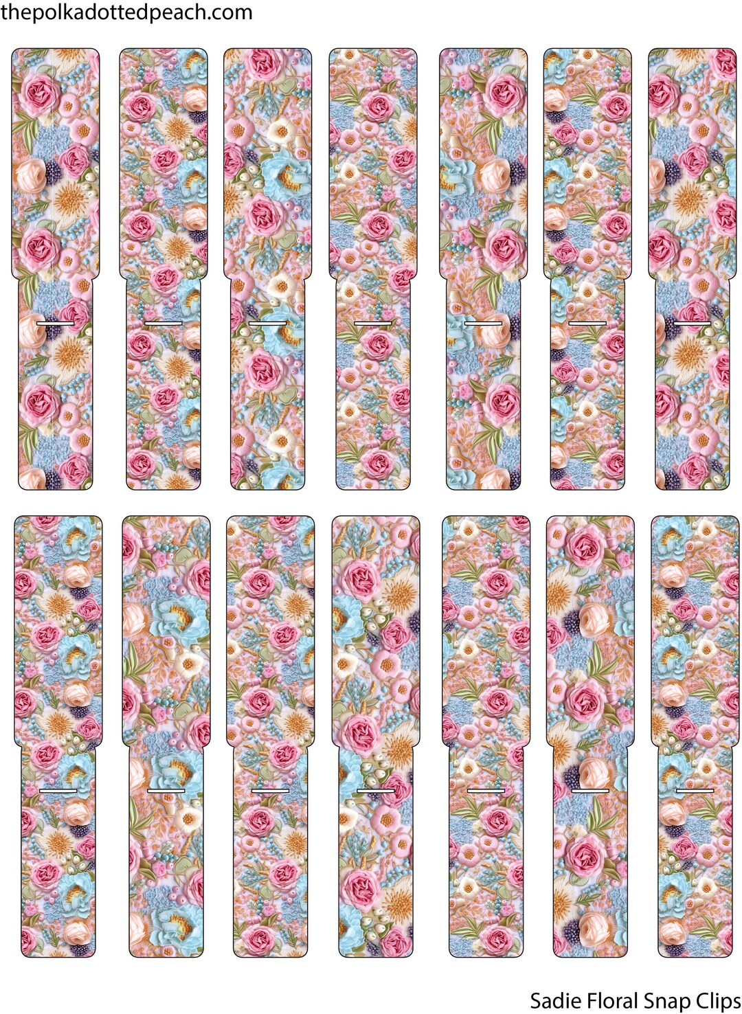 Sadie Floral Snap Clips Hand Cut Custom Faux Leather - Etsy