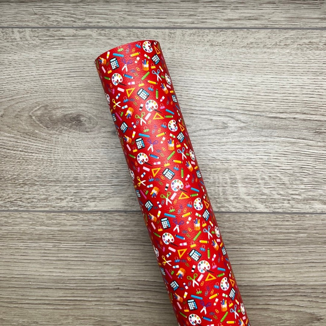 Red School Supplies Custom Faux Leather - Etsy