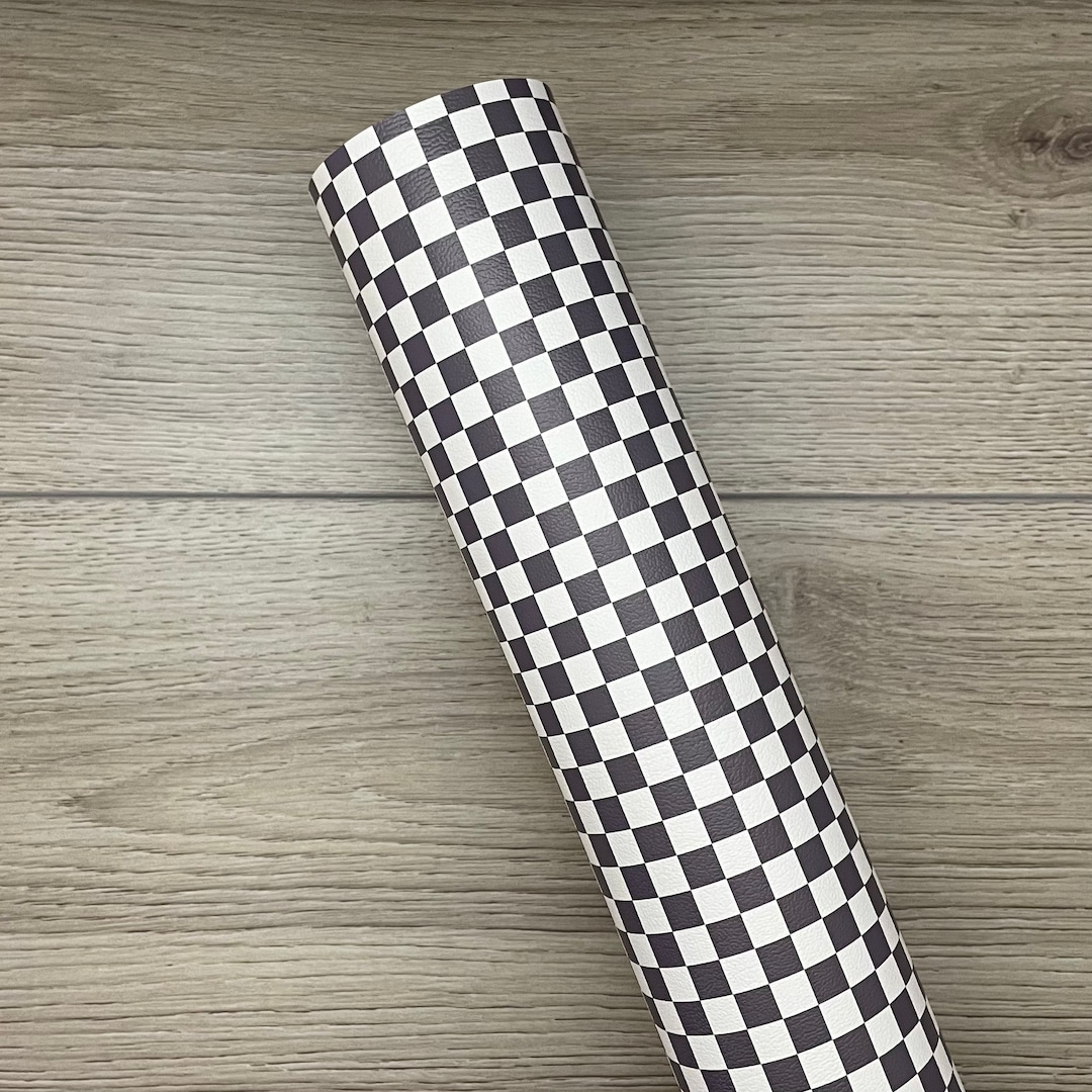 Grey & White Checkers Custom Faux Leather - Etsy