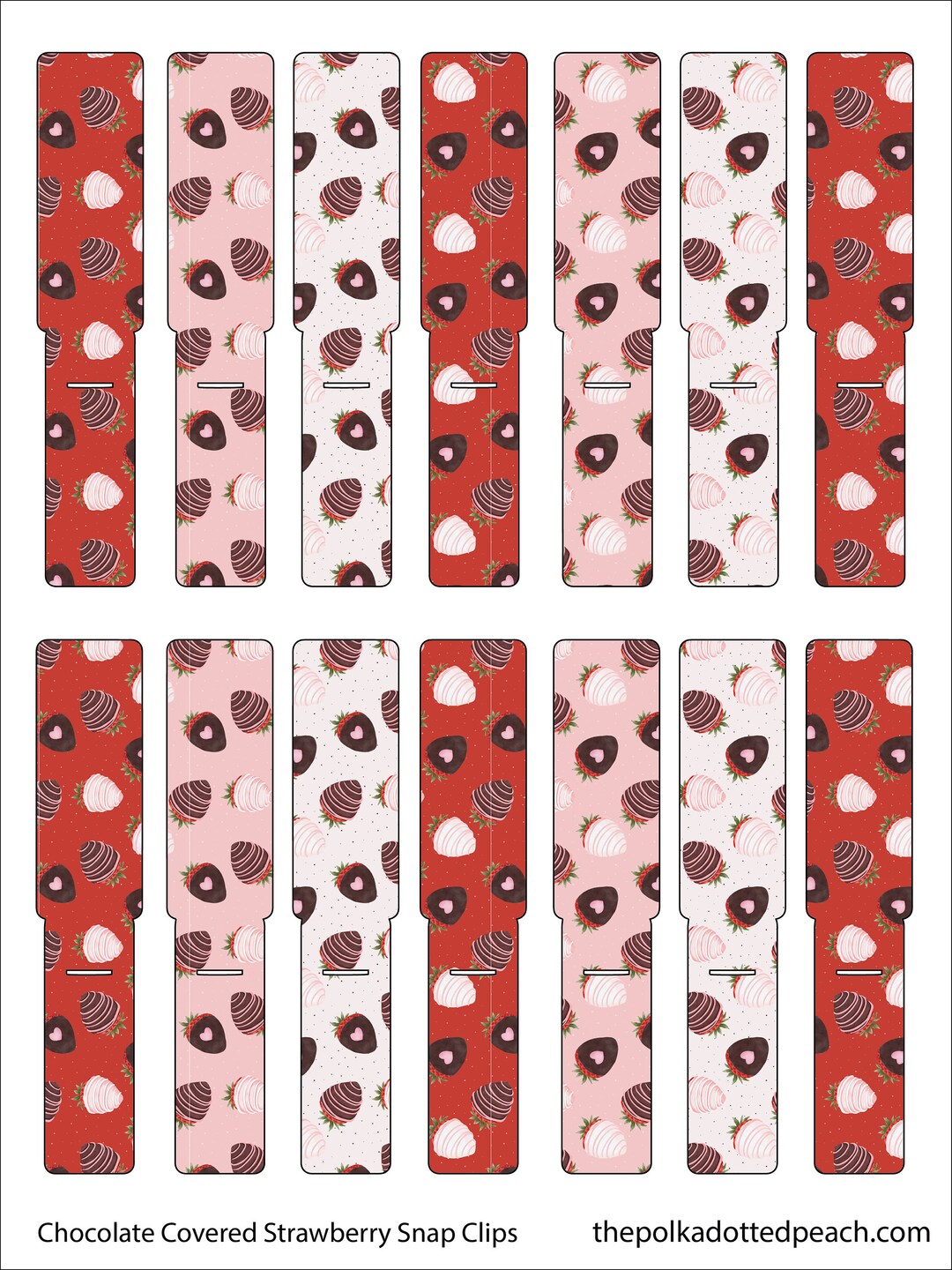 Chocolate Covered Strawberry Snap Clips- Hand Cut Custom Faux Leather ...