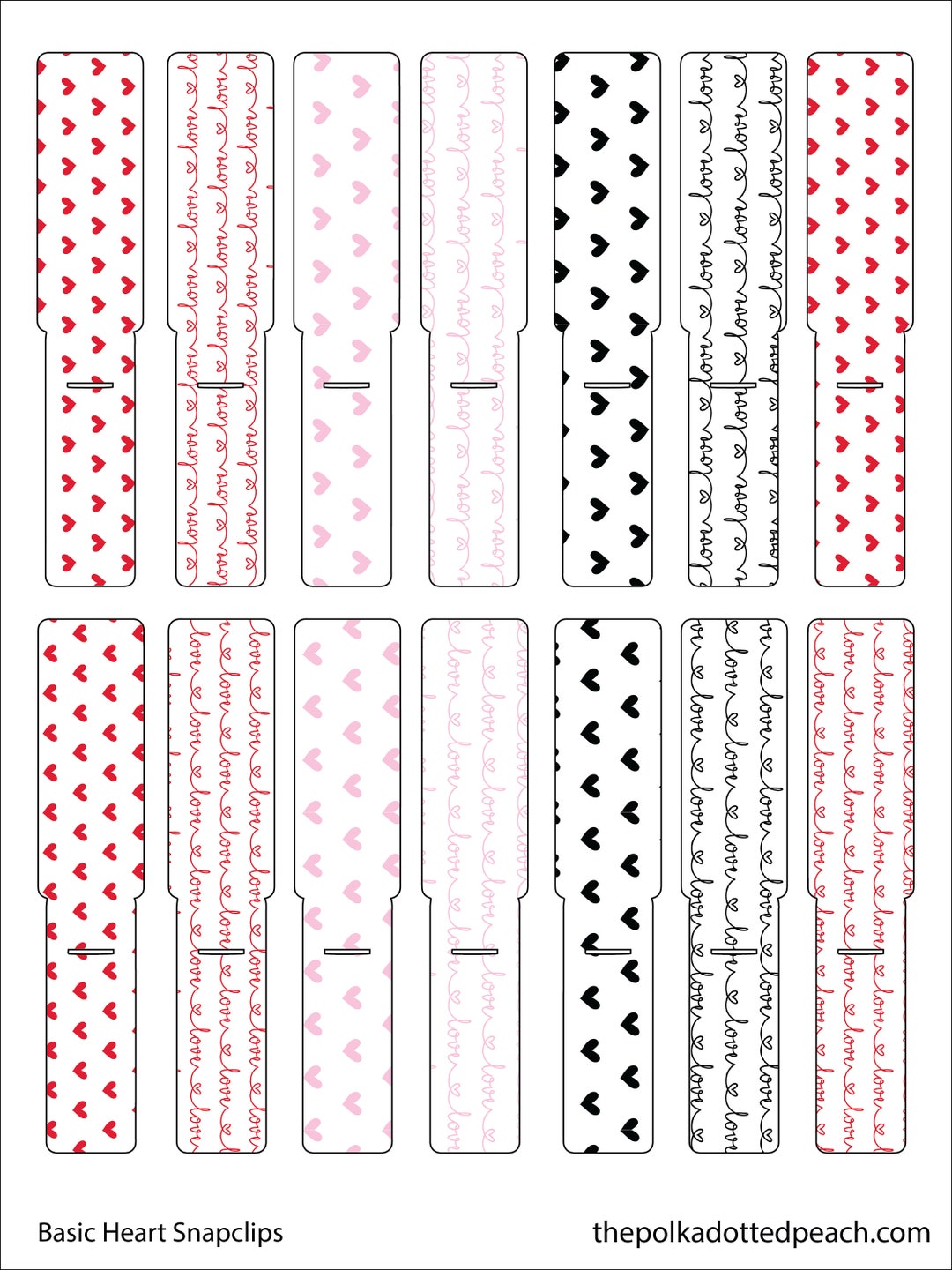 Basic Heart Snap Clips- Hand Cut Custom Faux Leather - Etsy