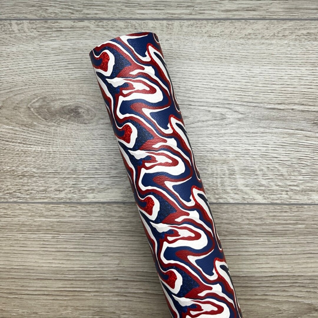 Red White Blue Oil Spill Custom Faux Leather - Etsy