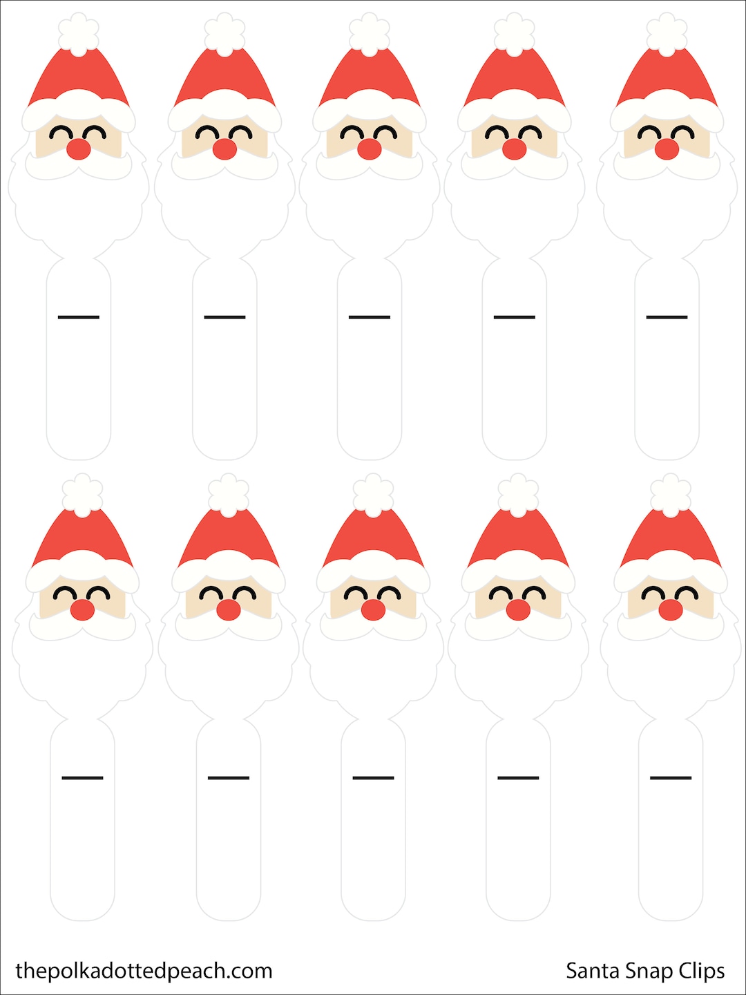 Santa Snap Clips Hand Cut Custom Faux Leather - Etsy