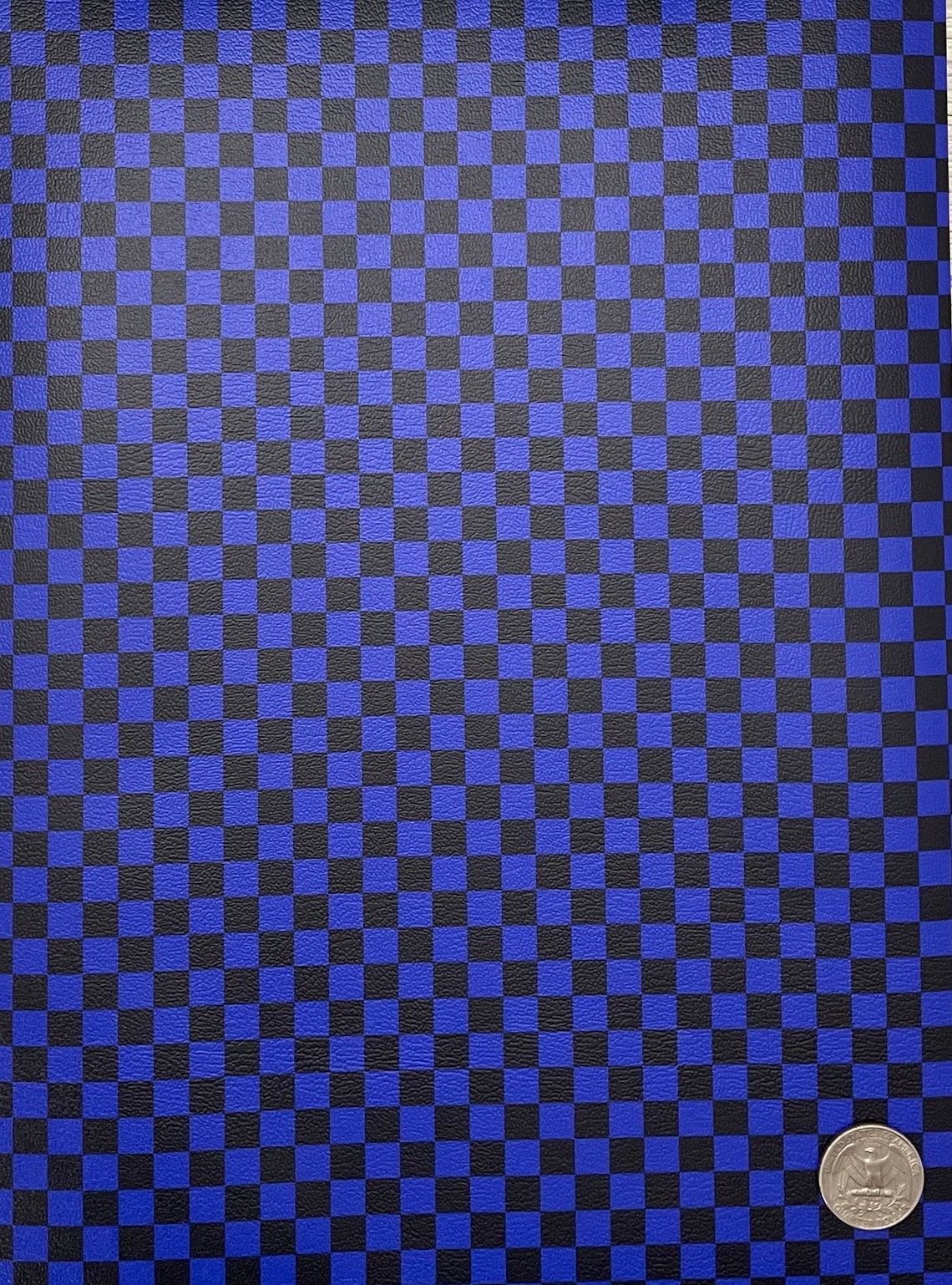 Blue & Black Checkers Custom Faux Leather - Etsy