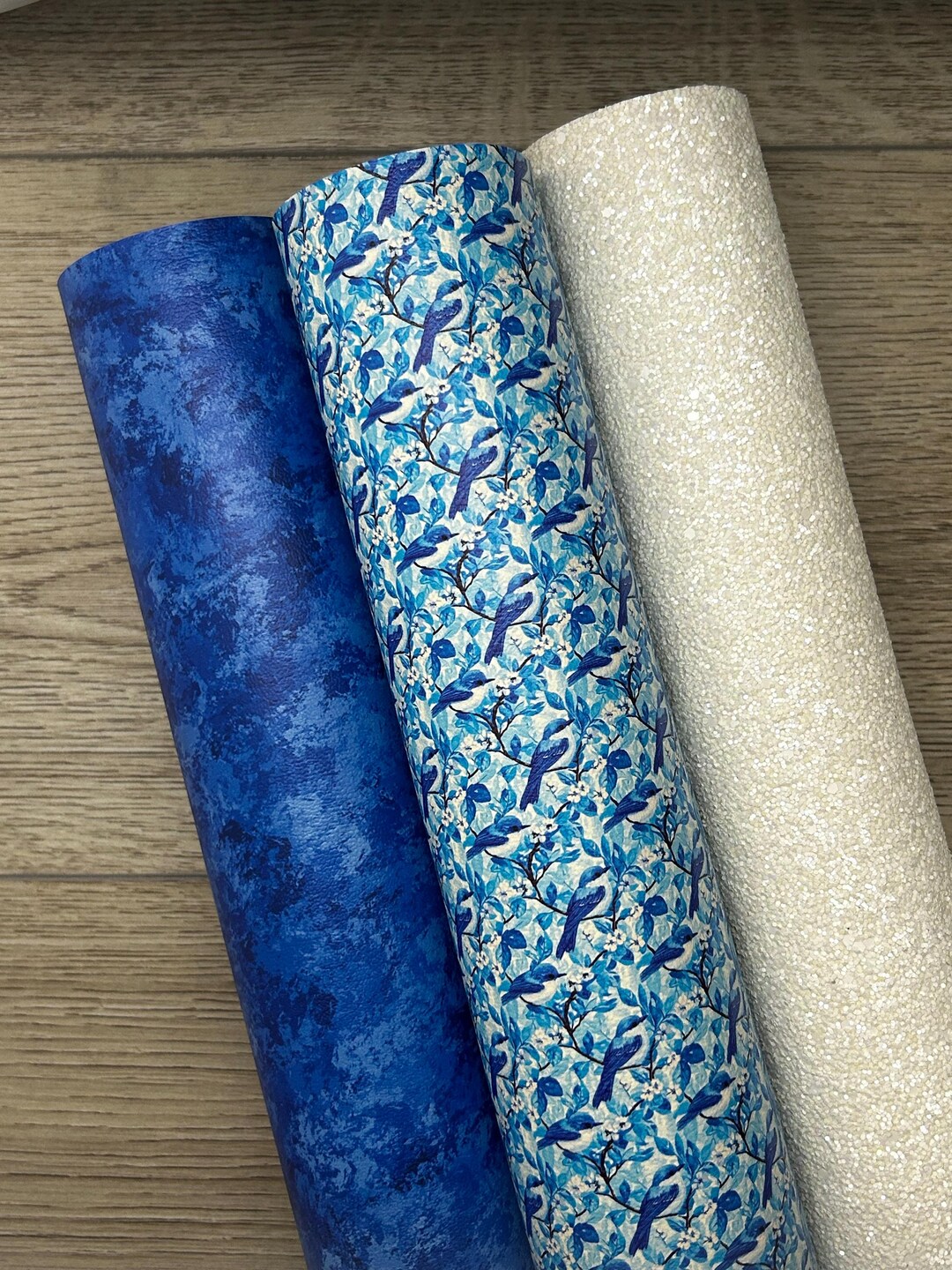Watercolor Blue Birds Set Custom Faux Leather - Etsy