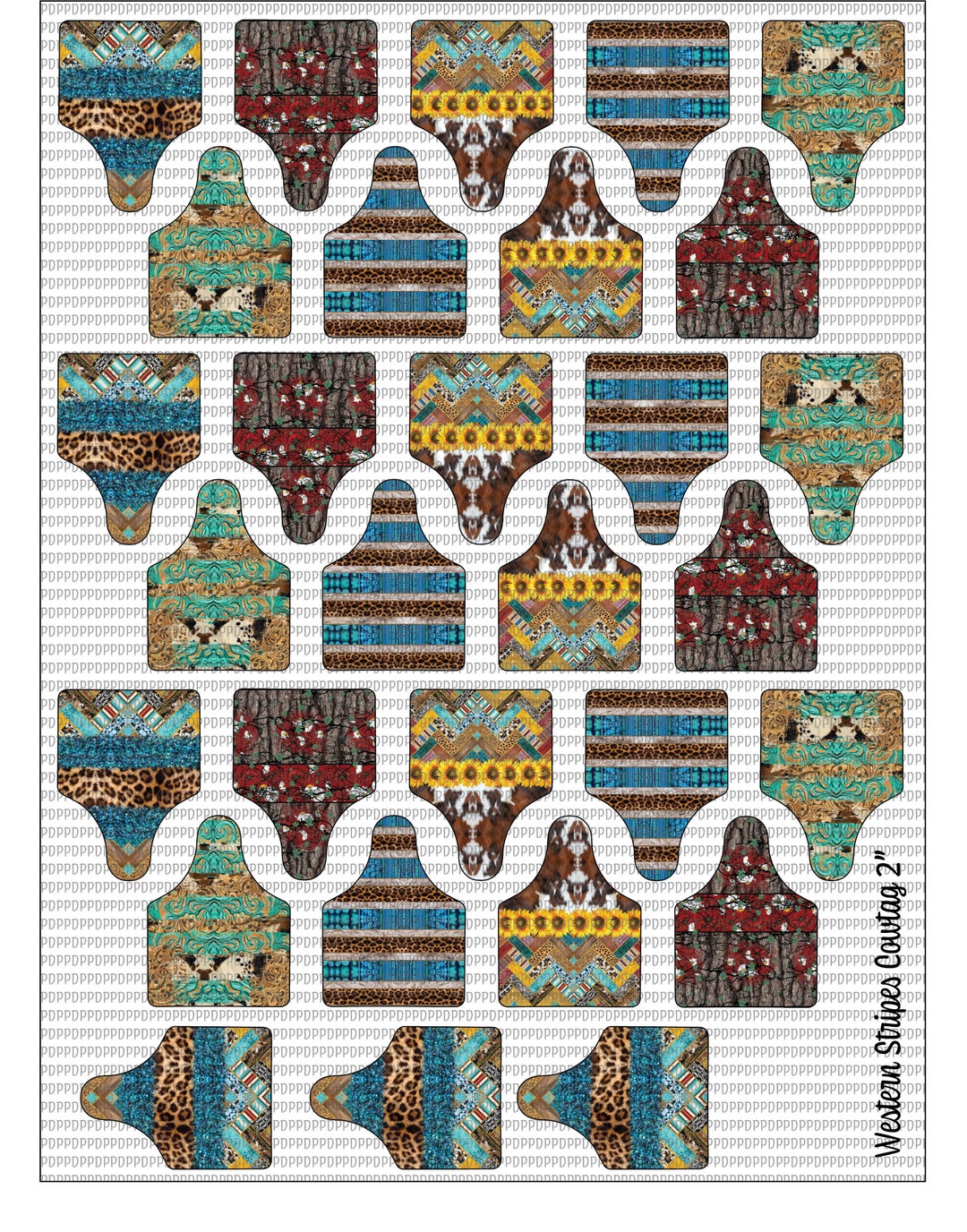 Western Stripe Cowtags Handcut Sheet Custom Faux Leather - Etsy