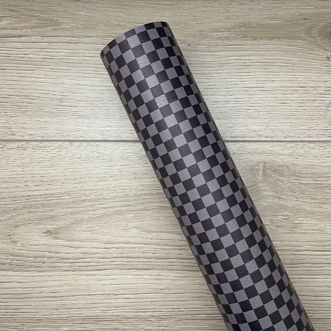 Grey & Black Checkers Custom Faux Leather - Etsy