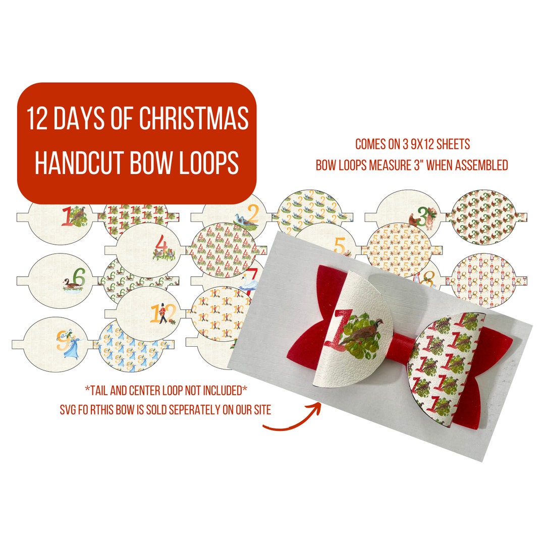 12 Days of Christmas Bow Loop Kit Custom Faux Leather - Etsy