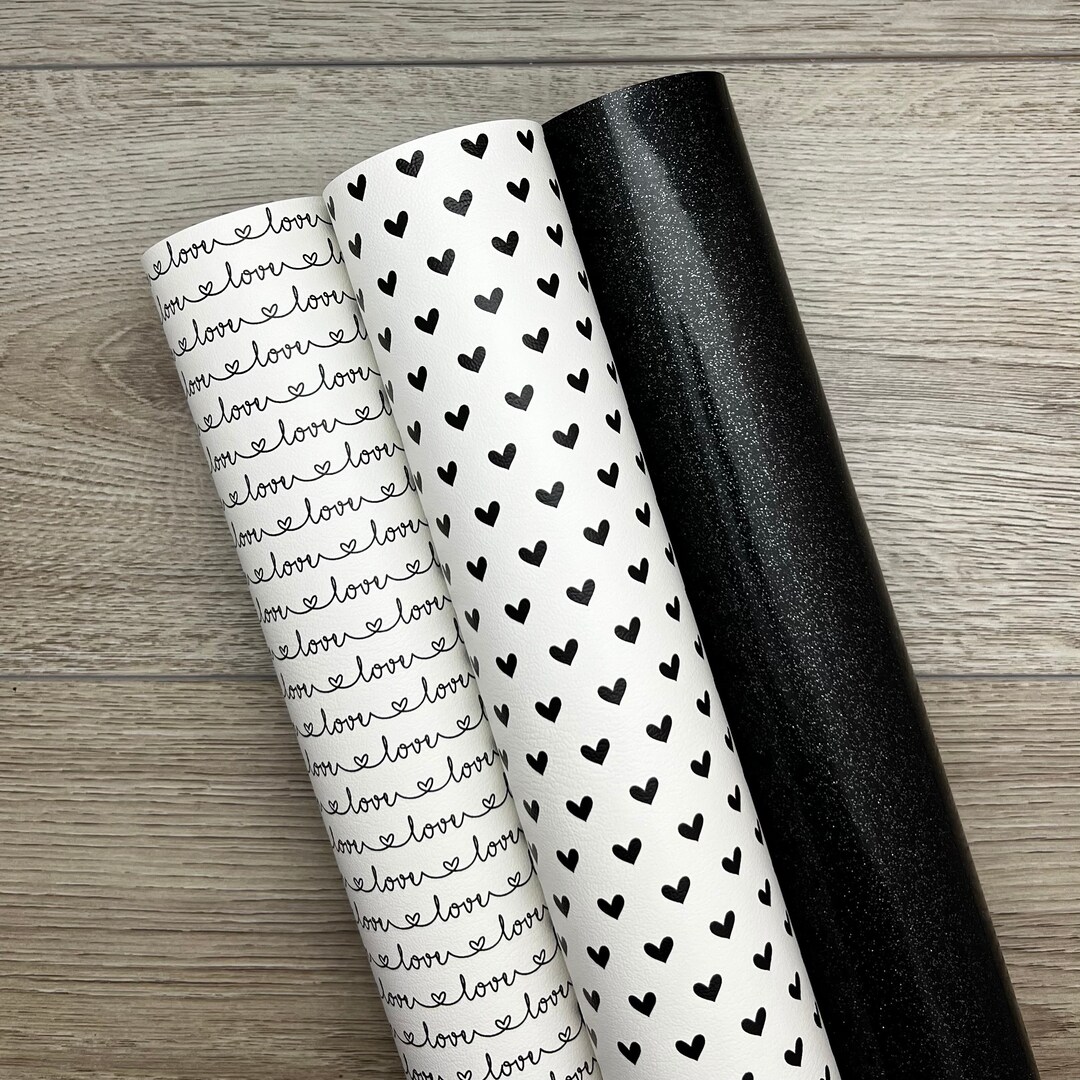 Basic Black Hearts Set Custom Faux Leather - Etsy