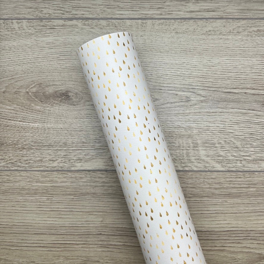 Bone Gold Raindrops Custom Faux Leather - Etsy