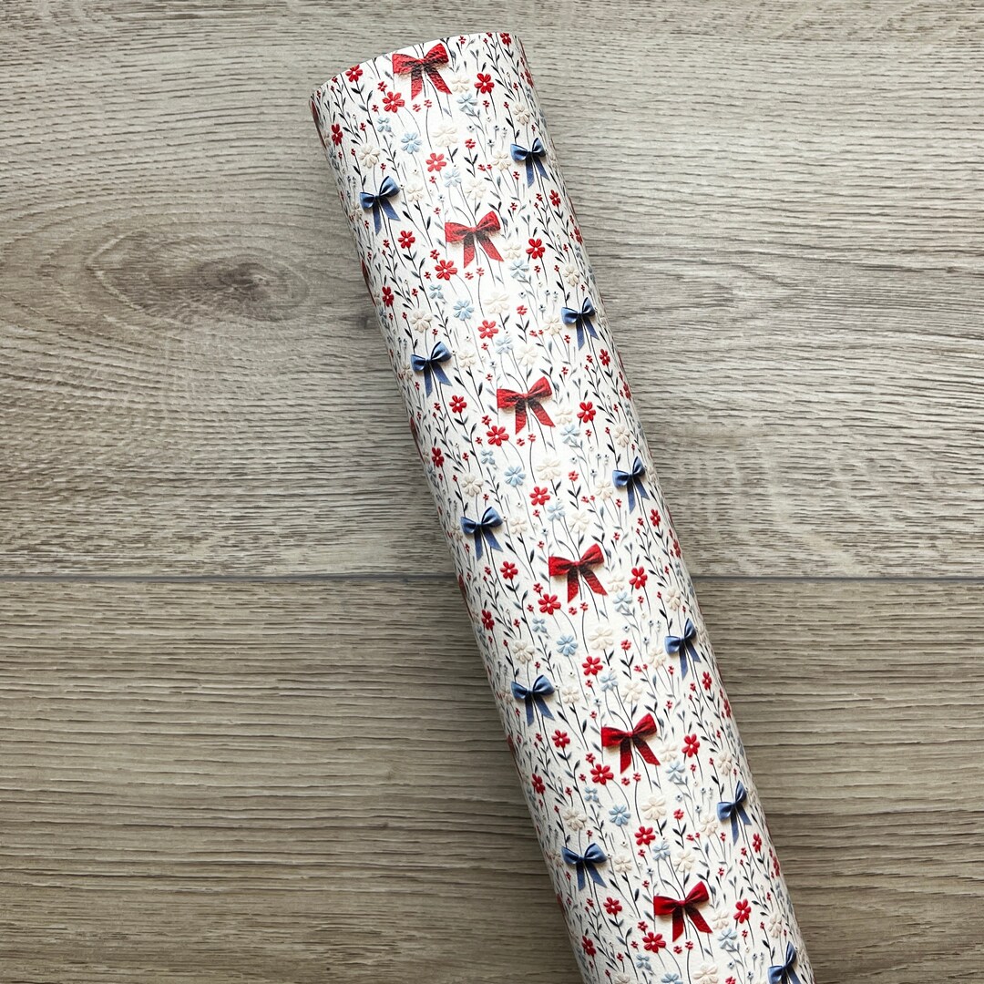 Patriotic Dainty Bows and Wildflowers Custom Faux Leather - Etsy