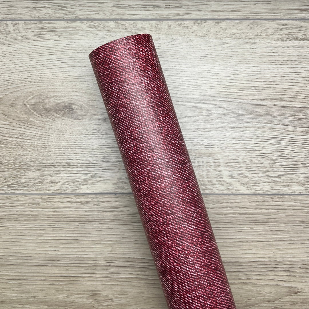 Maroon Denim Texture Custom Faux Leather - Etsy