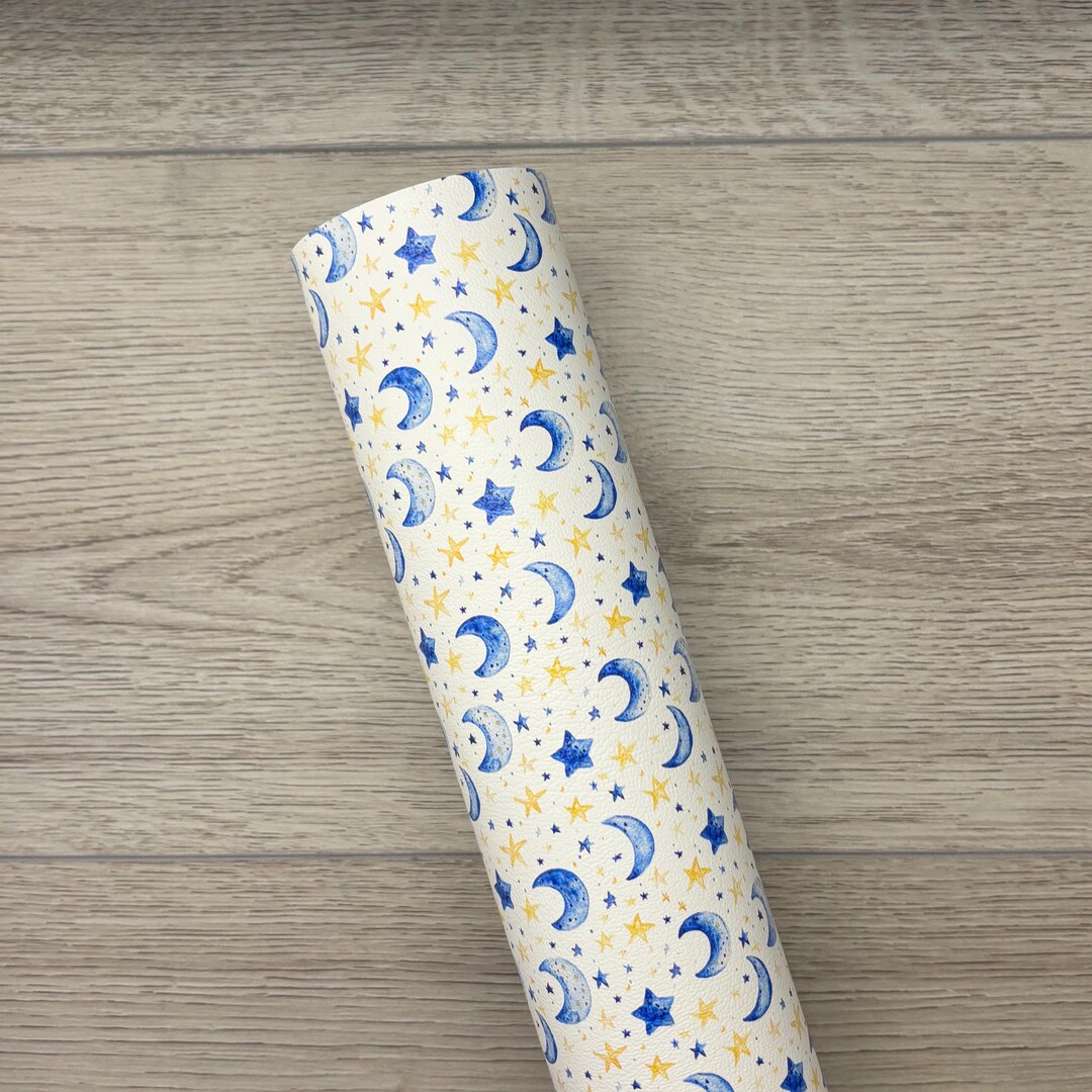 Starry Night White Moons Custom Faux Leather - Etsy