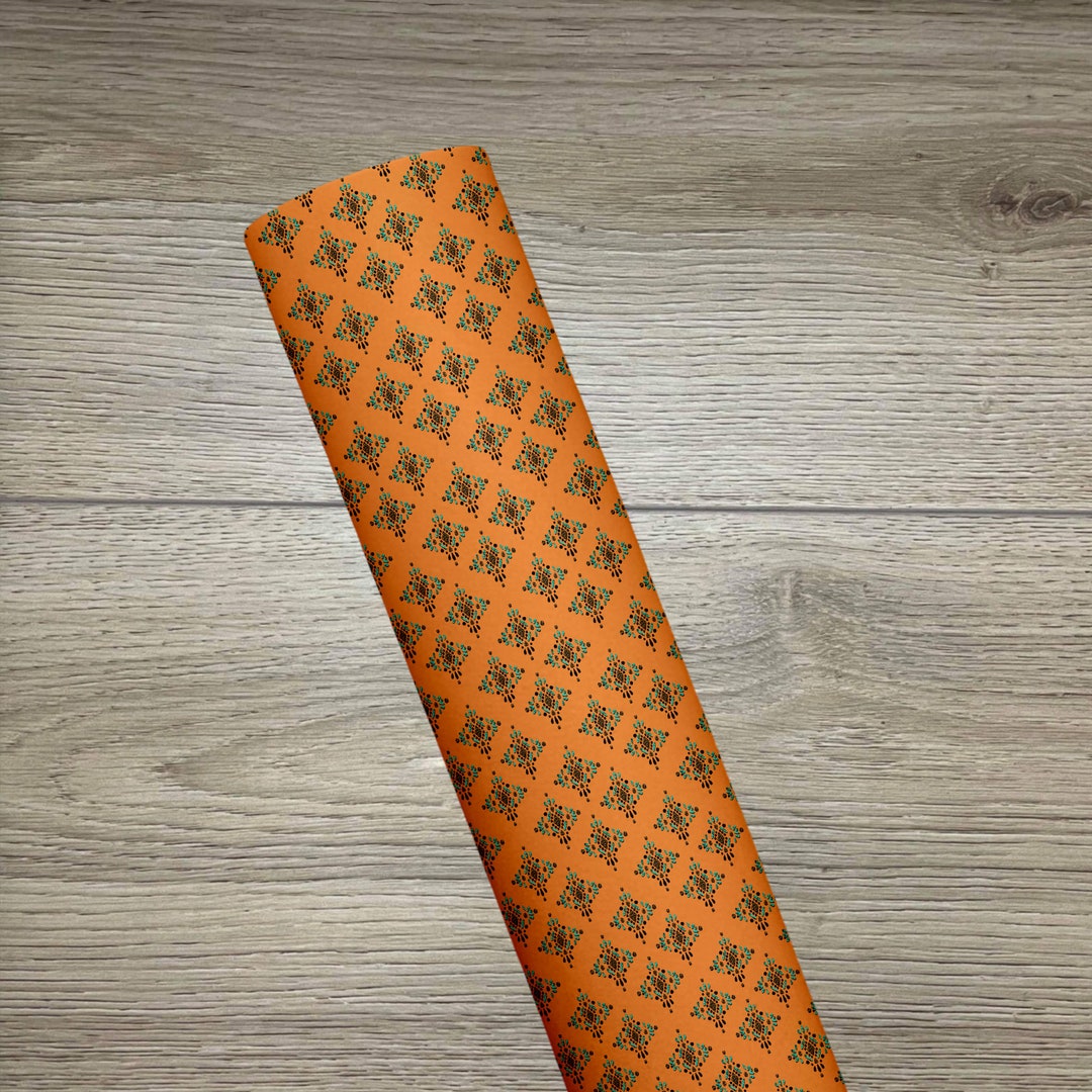 Western 20 Orange Teal Diamond Pattern Custom Faux Leather - Etsy