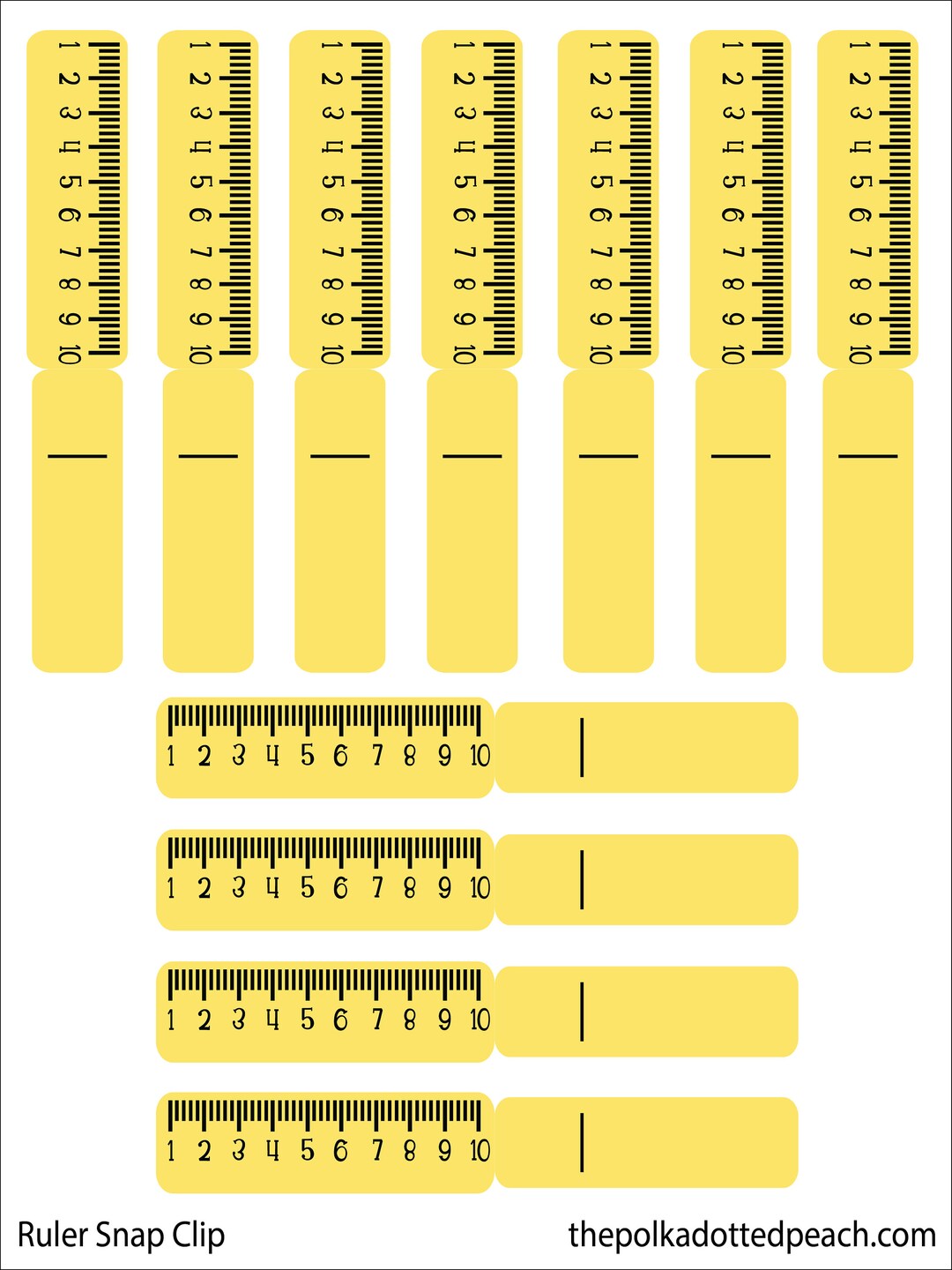 Rulers Snap Clips Hand Cut Custom Faux Leather - Etsy