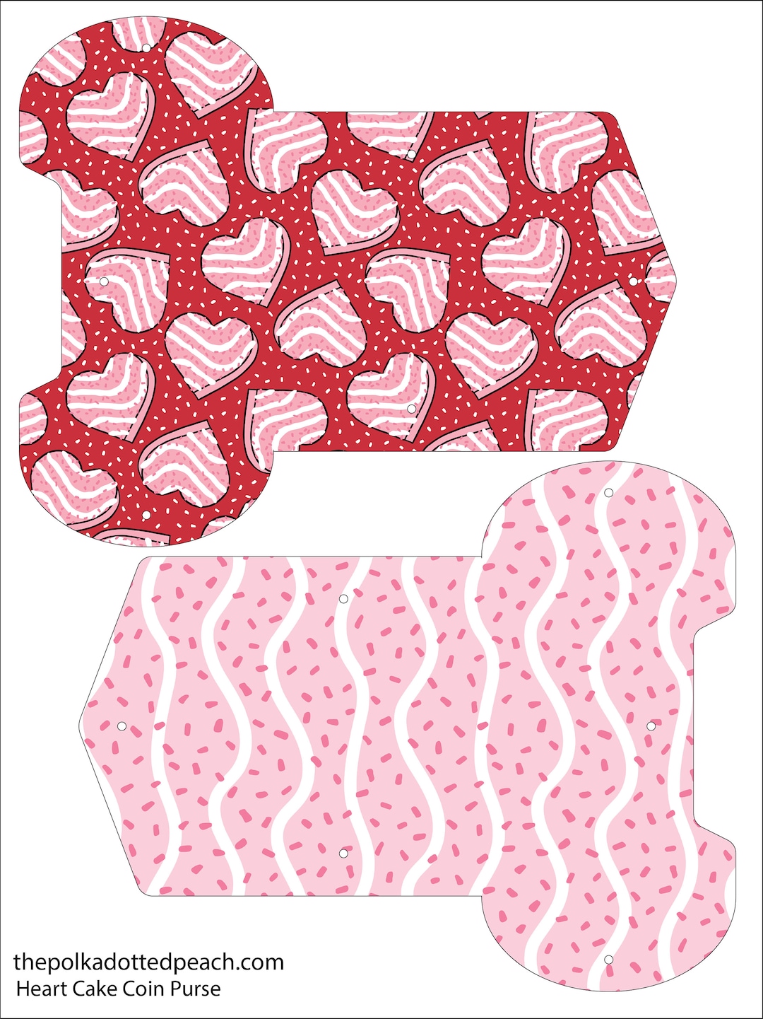 Heart Cake Coin Purse- Hand Cut Custom Faux Leather - Etsy