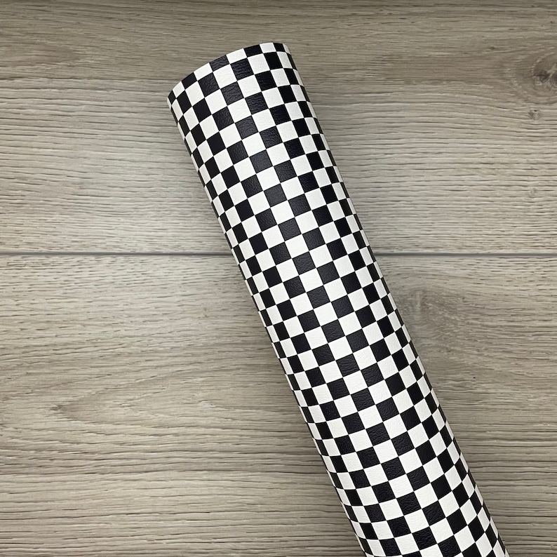 Black & White Checkers Custom Faux Leather - Etsy