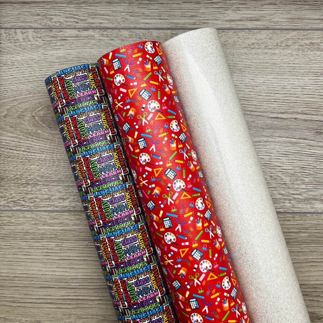 Red School Supplies Set Custom Faux Leather - Etsy