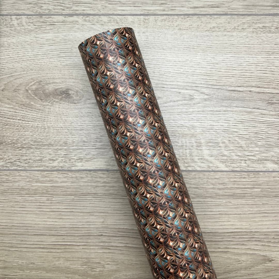 Antique Copper Feathers Custom Faux Leather - Etsy