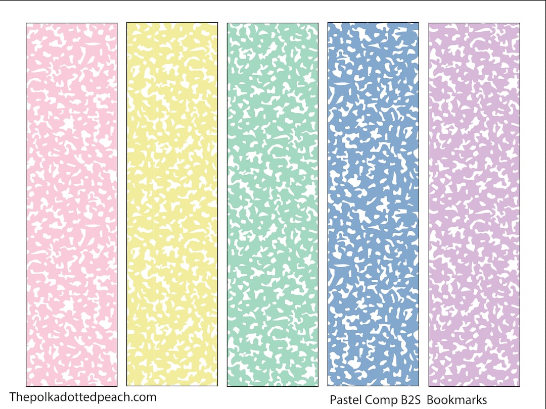 Pastel Composition Bookmarks Custom Faux Leather - Etsy