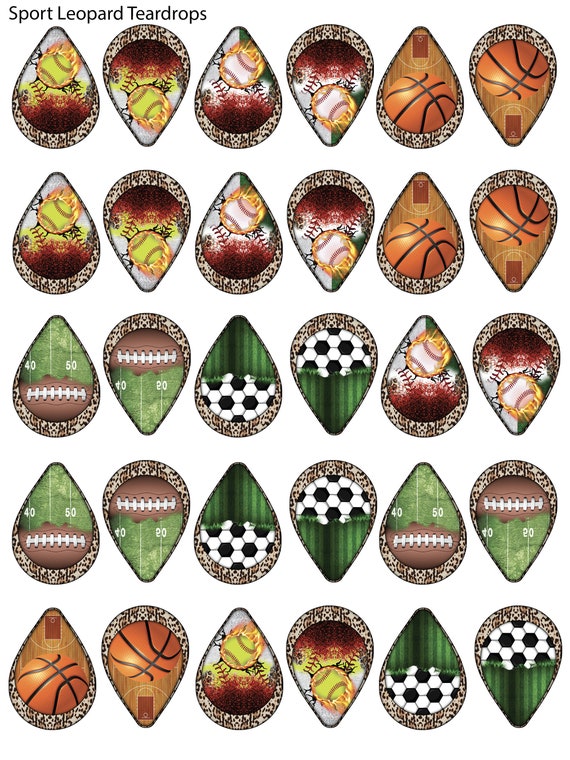 Sports Leopard 2 Inch Teardrops Hand Cut Sheet Custom Faux - Etsy