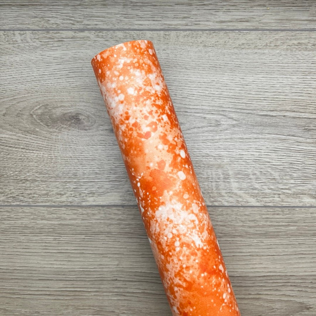 Paint Splatter Orange Custom Faux Leather - Etsy