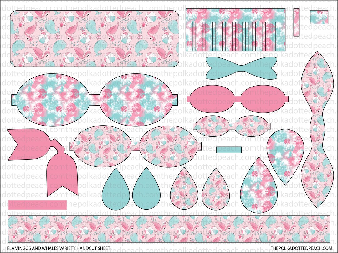 Flamingos and Whales Variety Hand Cut Custom Faux Leather - Etsy