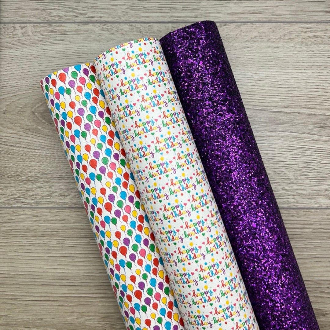 Colorful Happy Birthday Set Custom Faux Leather - Etsy