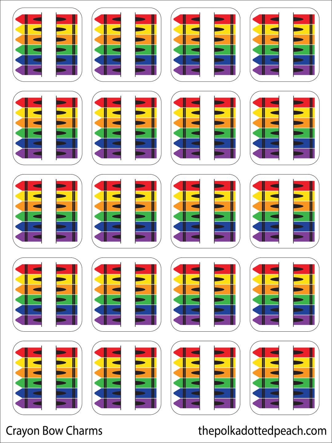 Crayon Bow Charms Hand Cut Custom Faux Leather - Etsy