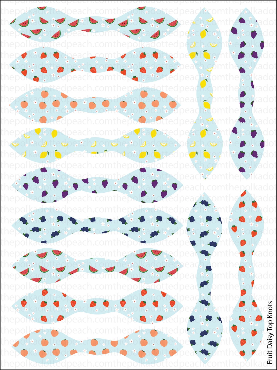 Fruit Daisy Top Knot Hand Cut Custom Faux Leather - Etsy