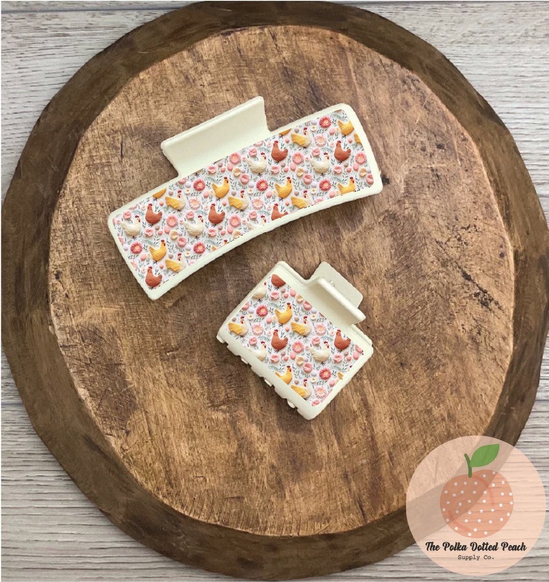 Peachy Flower Claw Clip Acrylic Blank, Claw Clip, Patterned Blanks, Acrylic Blanks, DIY - Etsy