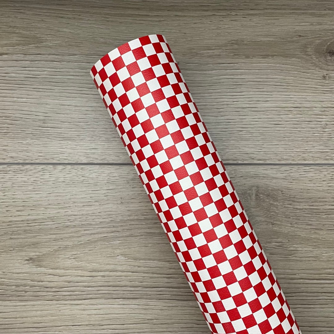 Red & White Checkers Custom Faux Leather - Etsy