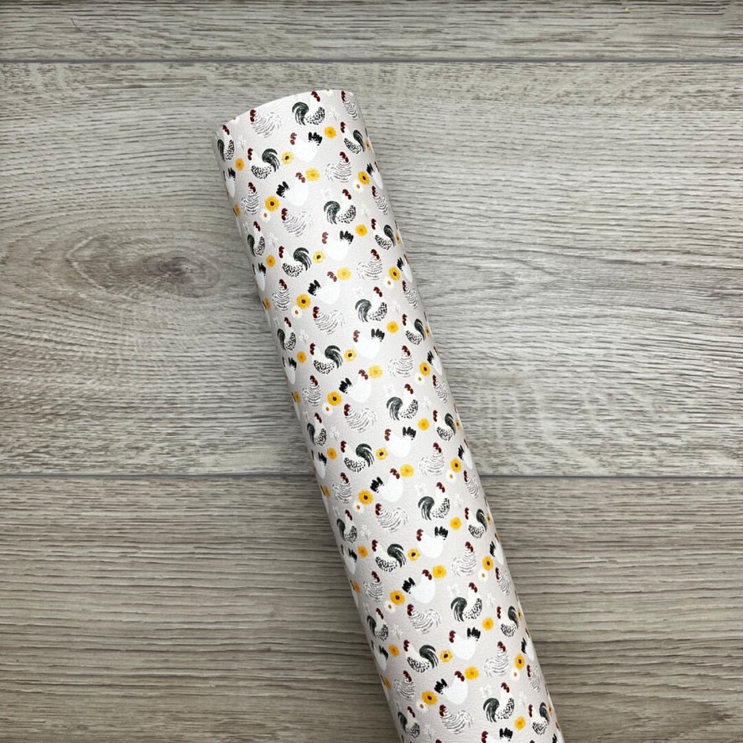 Tan and White Chickens Custom Faux Leather - Etsy