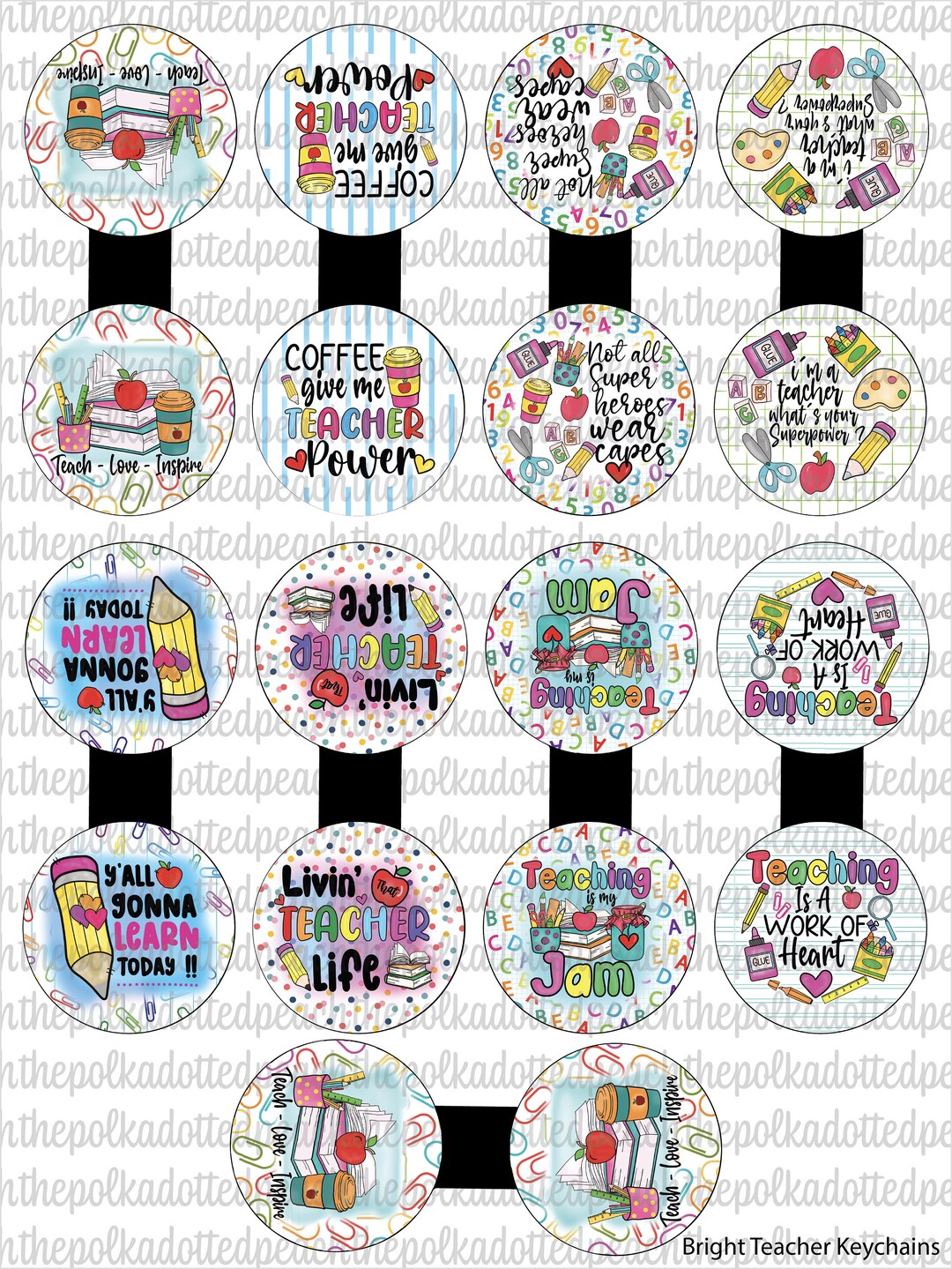 Bright Teacher Keychain Handcut Sheet Custom Faux Leather - Etsy